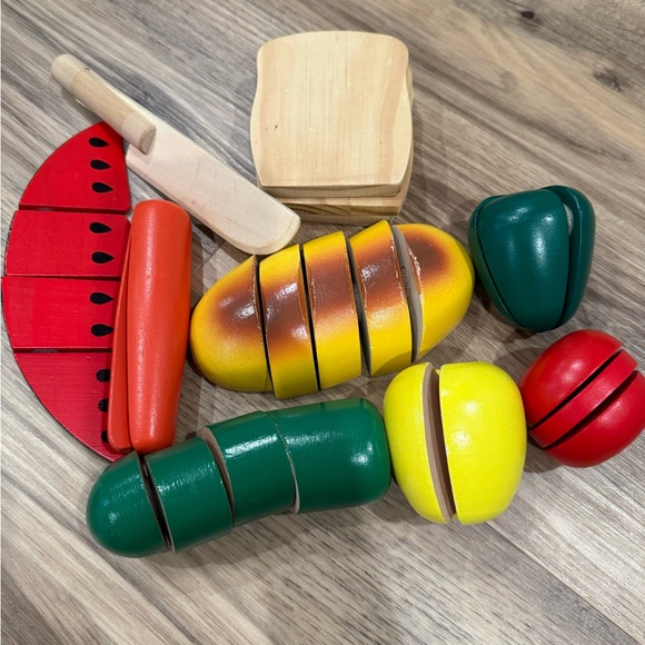 Melissa & Doug | Toys | Melissa And Doug Cutting Food Wooden Play Set ...